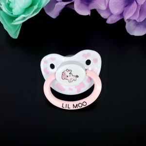 Adult Pacifier - Pink Cow ABDL Adult Baby Pacifier for Soothing and Age ...