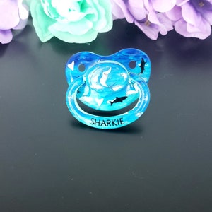 Hand Painted Adult Pacifier - Shark ABDL Adult Baby Pacifier for ...