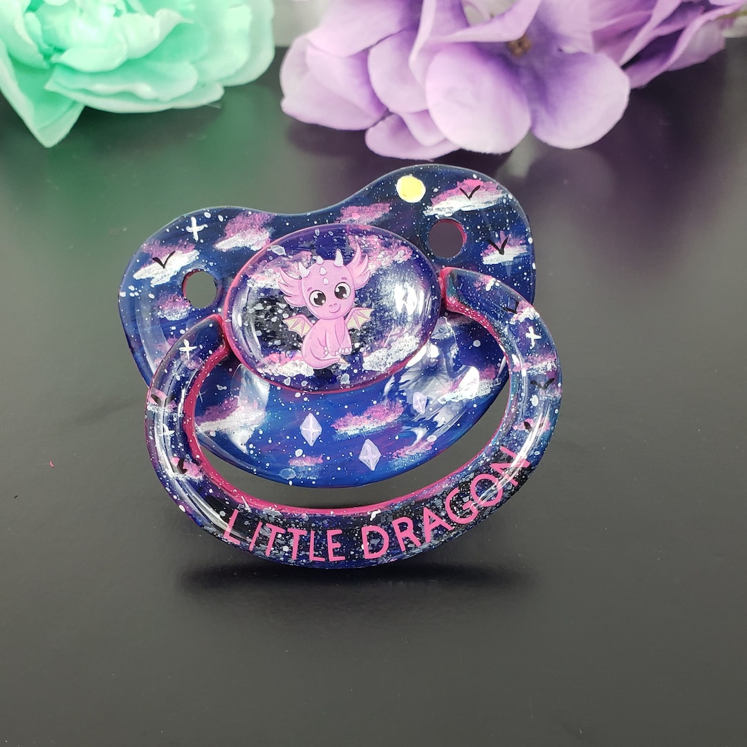 Hand Painted Adult Pacifier - Celestial Dragon ABDL Adult Baby Pacifier ...