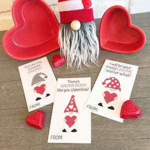 Printable Gnome Valentine for School Class - Gnome Valentine Download ...