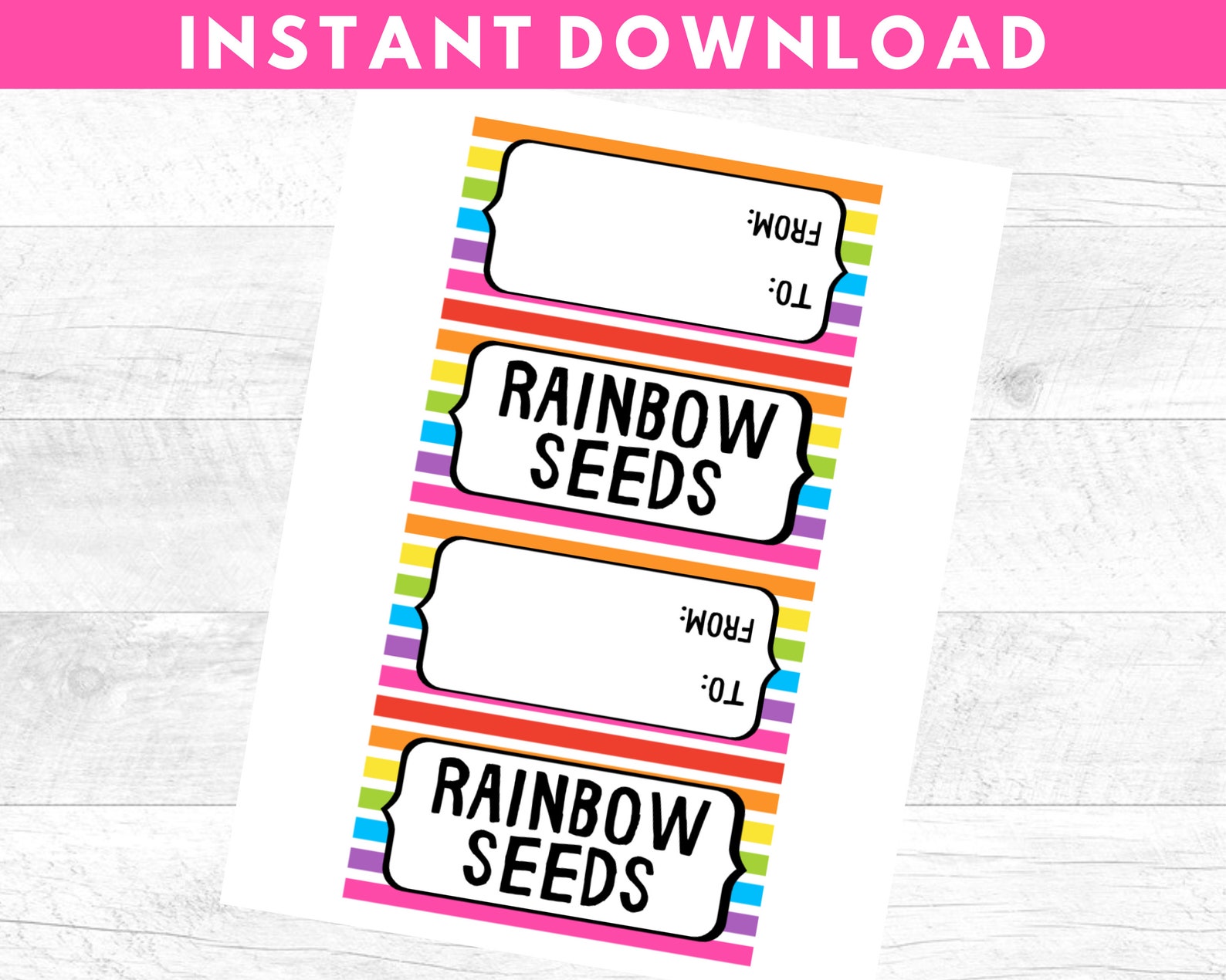 Rainbow Seeds Bag Topper - St. Patrick's Day Treat - St. Patrick's Day ...