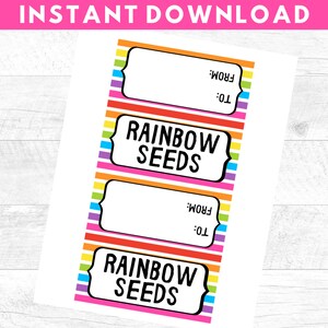 Rainbow Seeds Bag Topper - St. Patrick's Day Treat - St. Patrick's Day ...