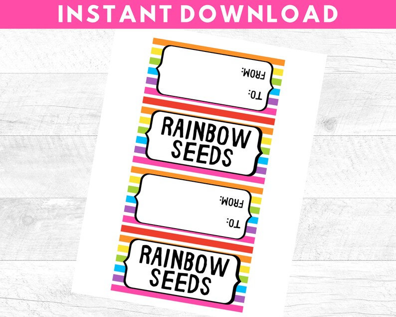 Rainbow Seeds Bag Topper St. Patrick's Day Treat St. | Etsy