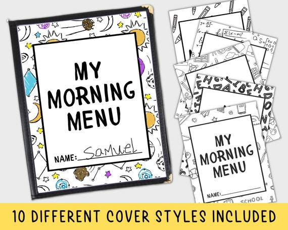 Morning Menu Printable Cover Bundle Homeschool Menu Cover - Etsy