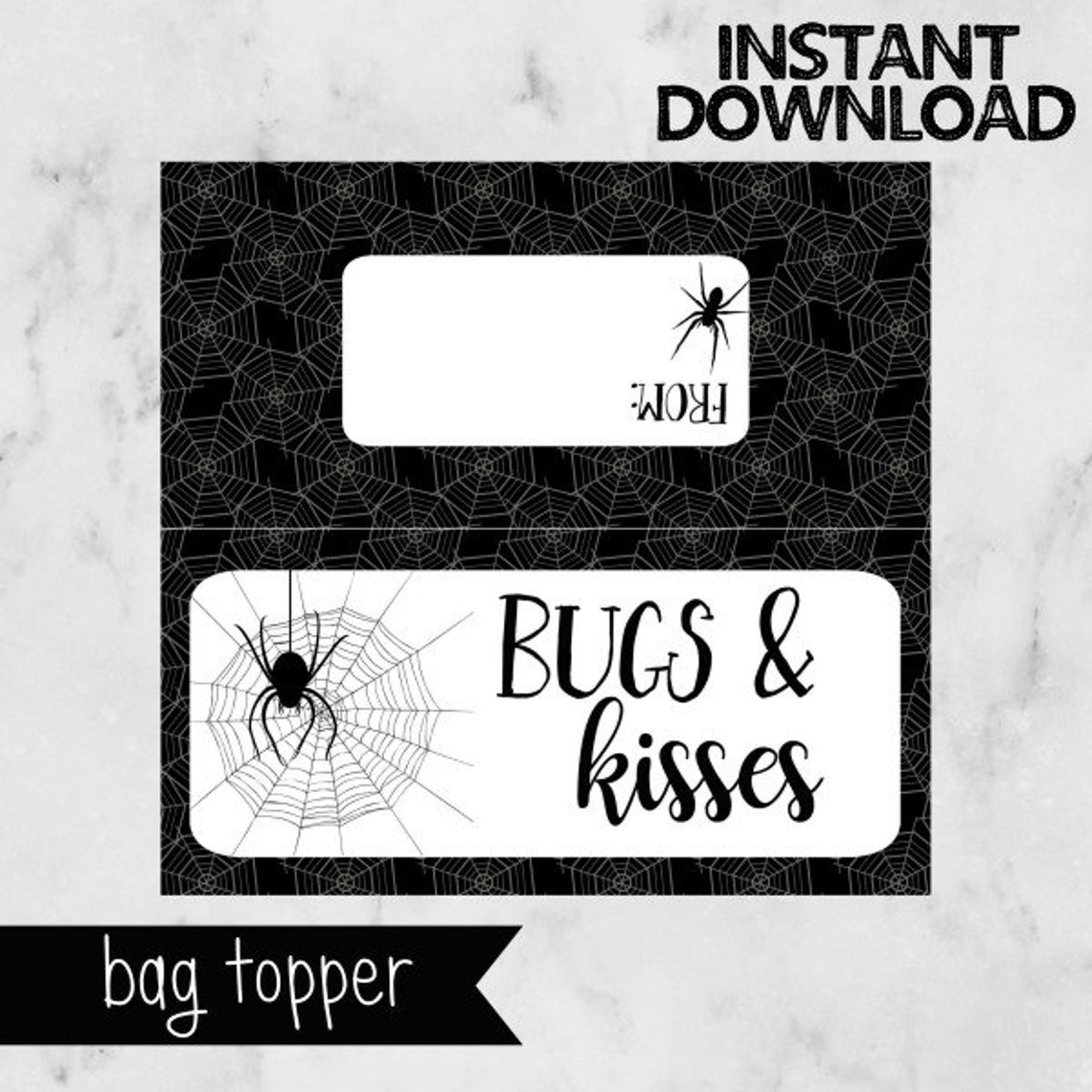 Bugs and Kisses Halloween Bag Topper Treat Bag Top | Etsy