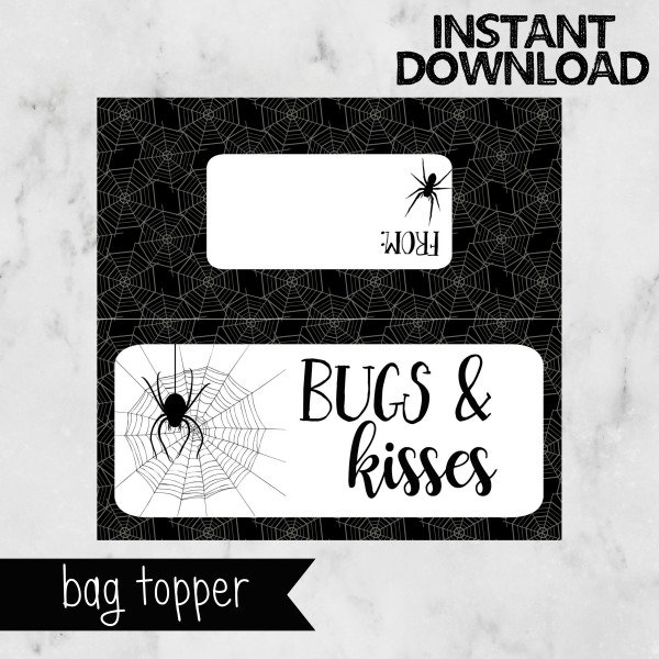 Bugs and Kisses Halloween Bag Topper Treat Bag Top | Etsy