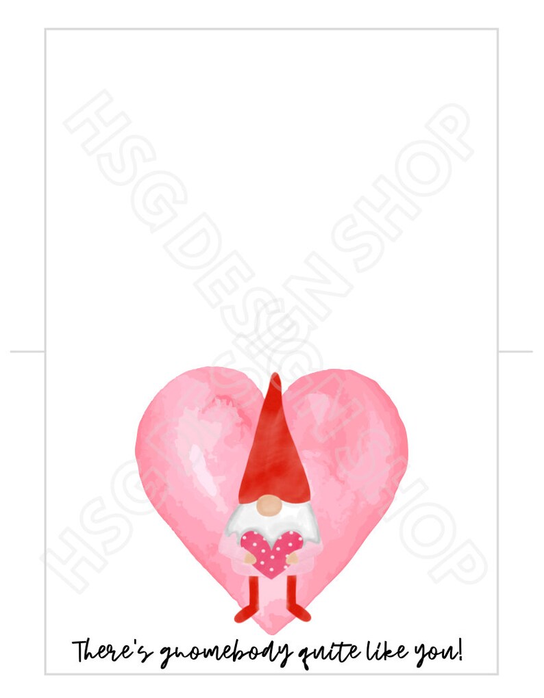 Printable Gnome Card There's Gnomebody Quite Like You - Etsy