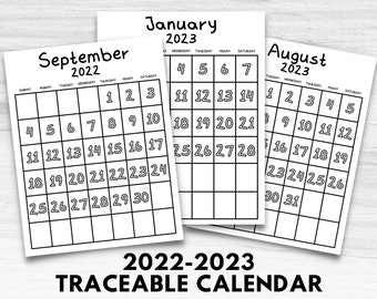 2022 2023 Traceable Calendar - Etsy
