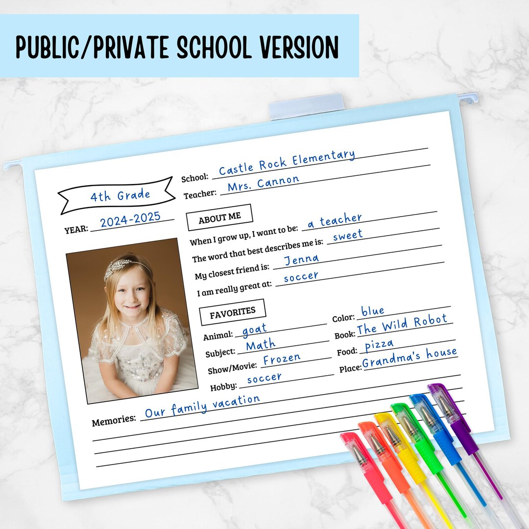 School Memory Box Cover - File Box Cover Page - Printable Hanging File ...