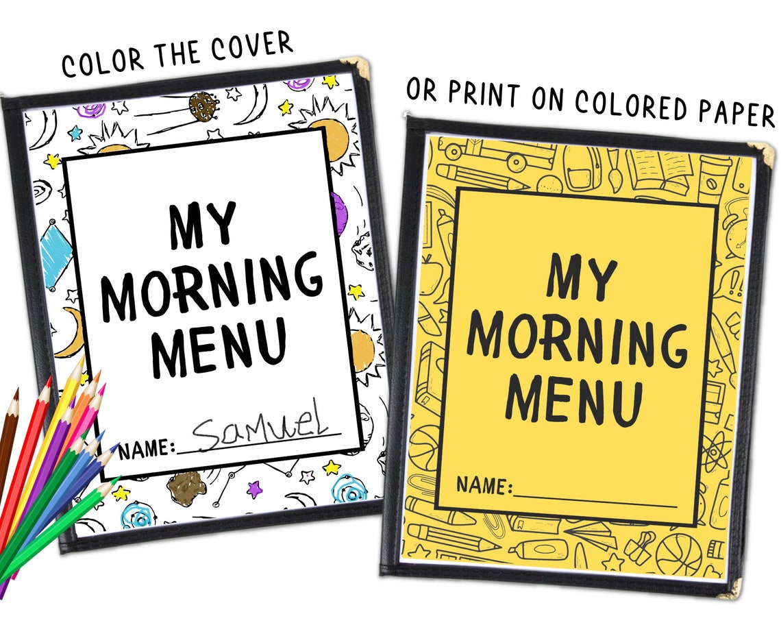 Morning Menu Printable Cover Bundle - Homeschool Menu Cover Download ...