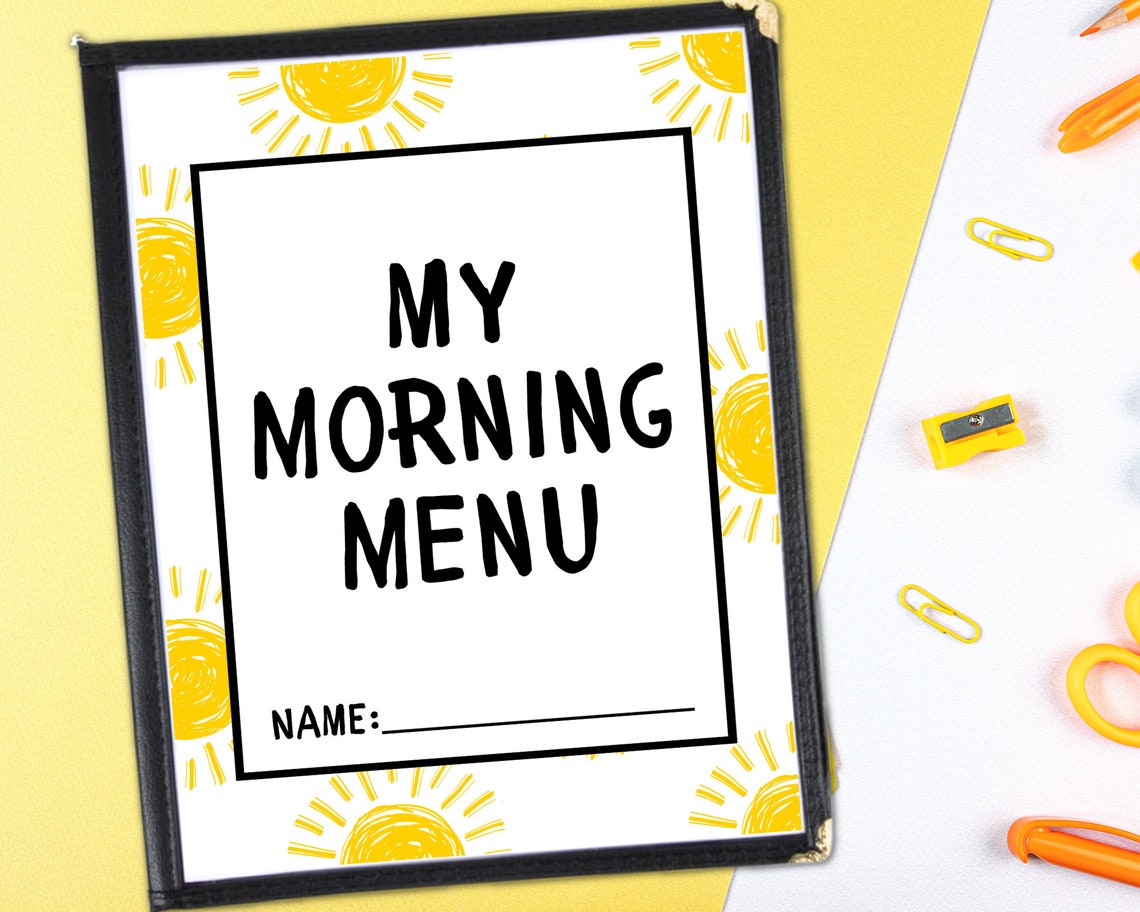 Sunshine Morning Menu Printable Cover - Homeschool Menu Cover Download ...