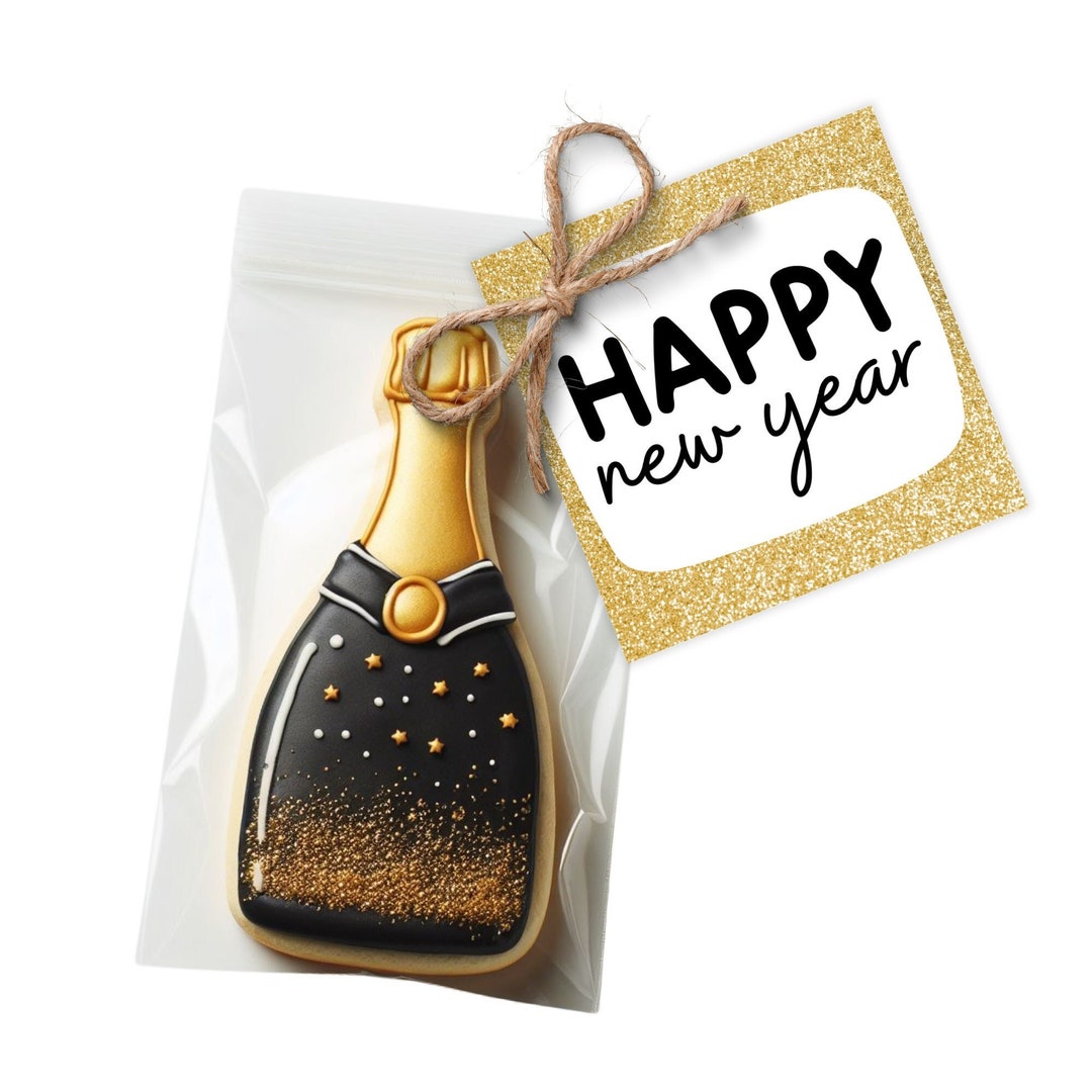 Printable 2 & 2.5" Gift Tag - Cookie Tag - Happy New Year - New Year ...