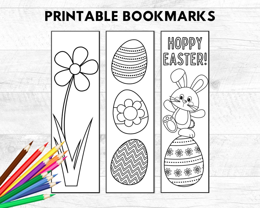 Printable Easter Coloring Bookmarks - Kids Bookmarks - Printable ...
