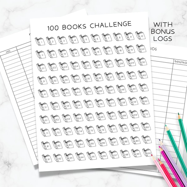 100 Books Reading Chart - Etsy
