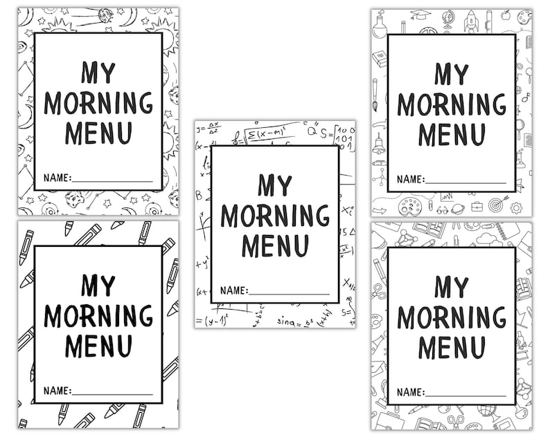 Morning Menu Printable Cover Bundle - Homeschool Menu Cover Download ...