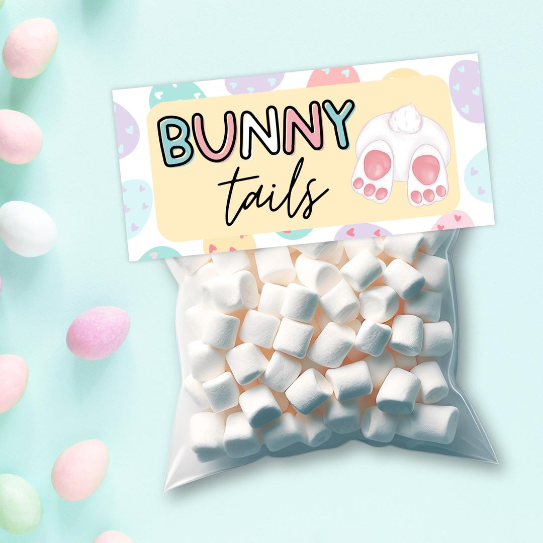 Bunny Tails Bag Topper - Treat Bag Topper - Easter Marshmallow Treat ...