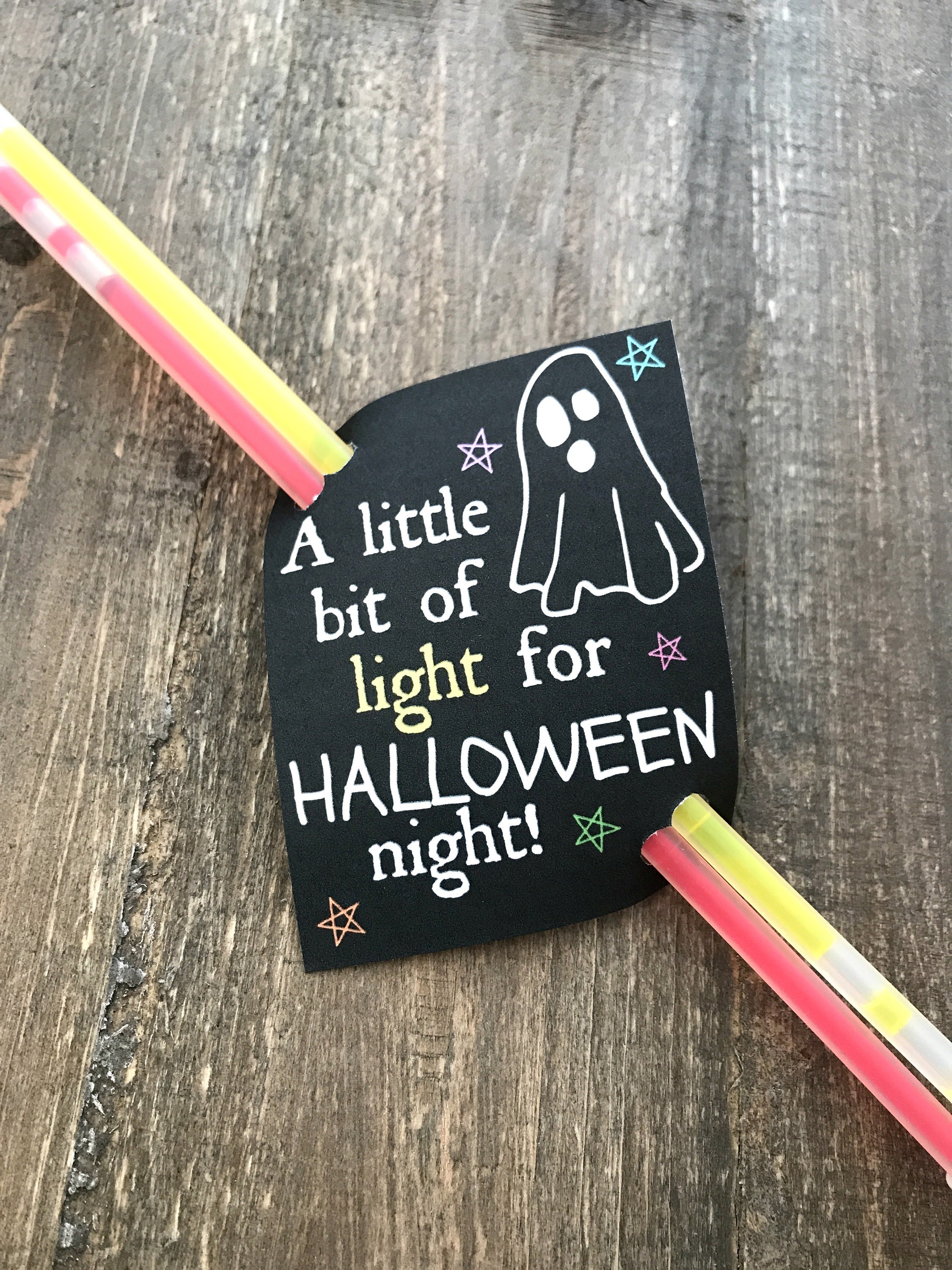 Halloween Glow Stick Tag Glowstick Card Printable - Etsy Canada