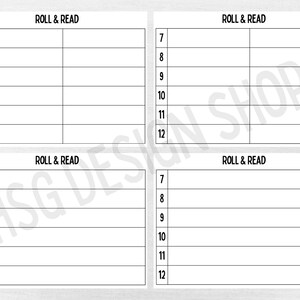 Roll & Read Reading Word, Phrase, Sentence Practice Sheet - Reading ...