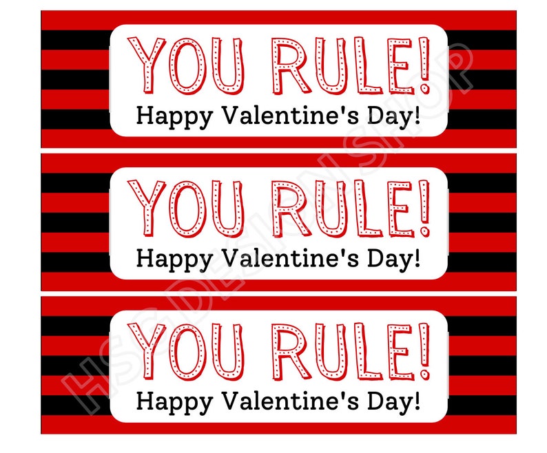 Printable Ruler Valentine You Rule Happy Valentine's | Etsy