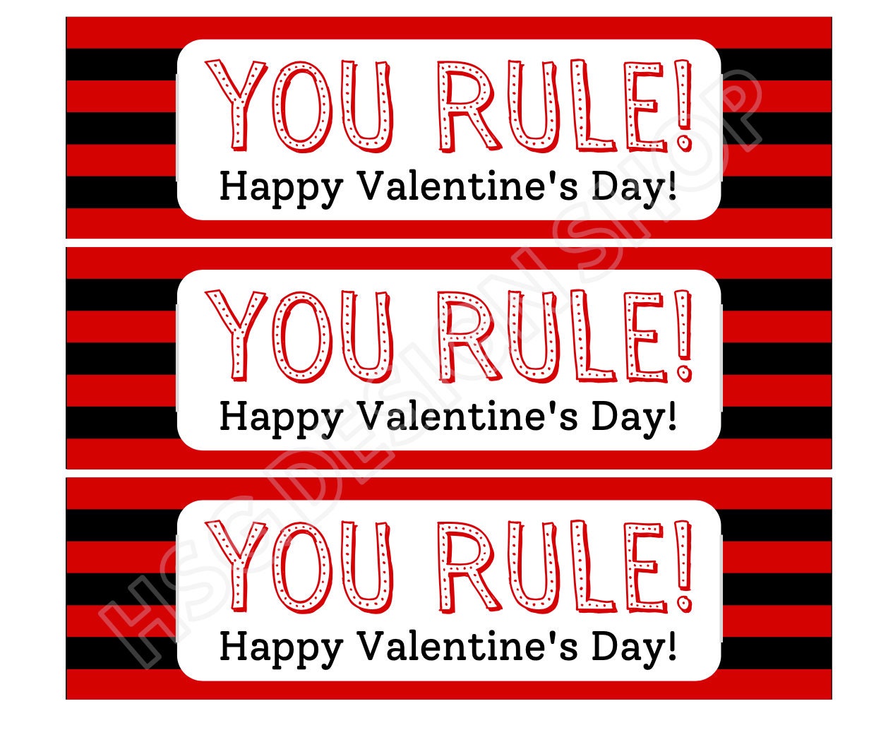 Printable Ruler Valentine - You Rule! Happy Valentine's Day - Ruler ...