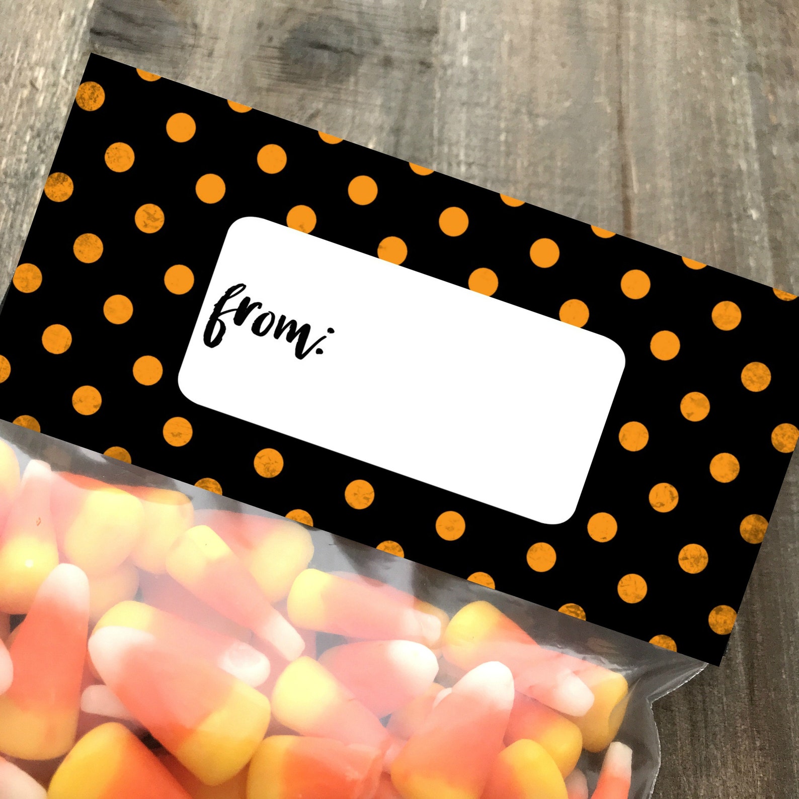 Pumpkin Teeth Halloween Bag Topper Candy Corn Treat Bag Top | Etsy