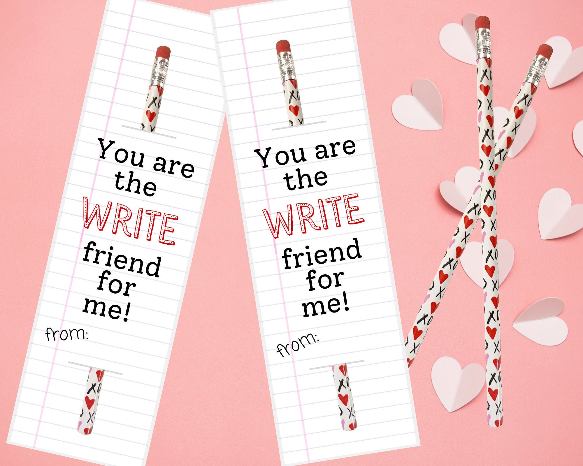 You Are The WRITE Friend For Me Valentine Printable Pencil | Etsy