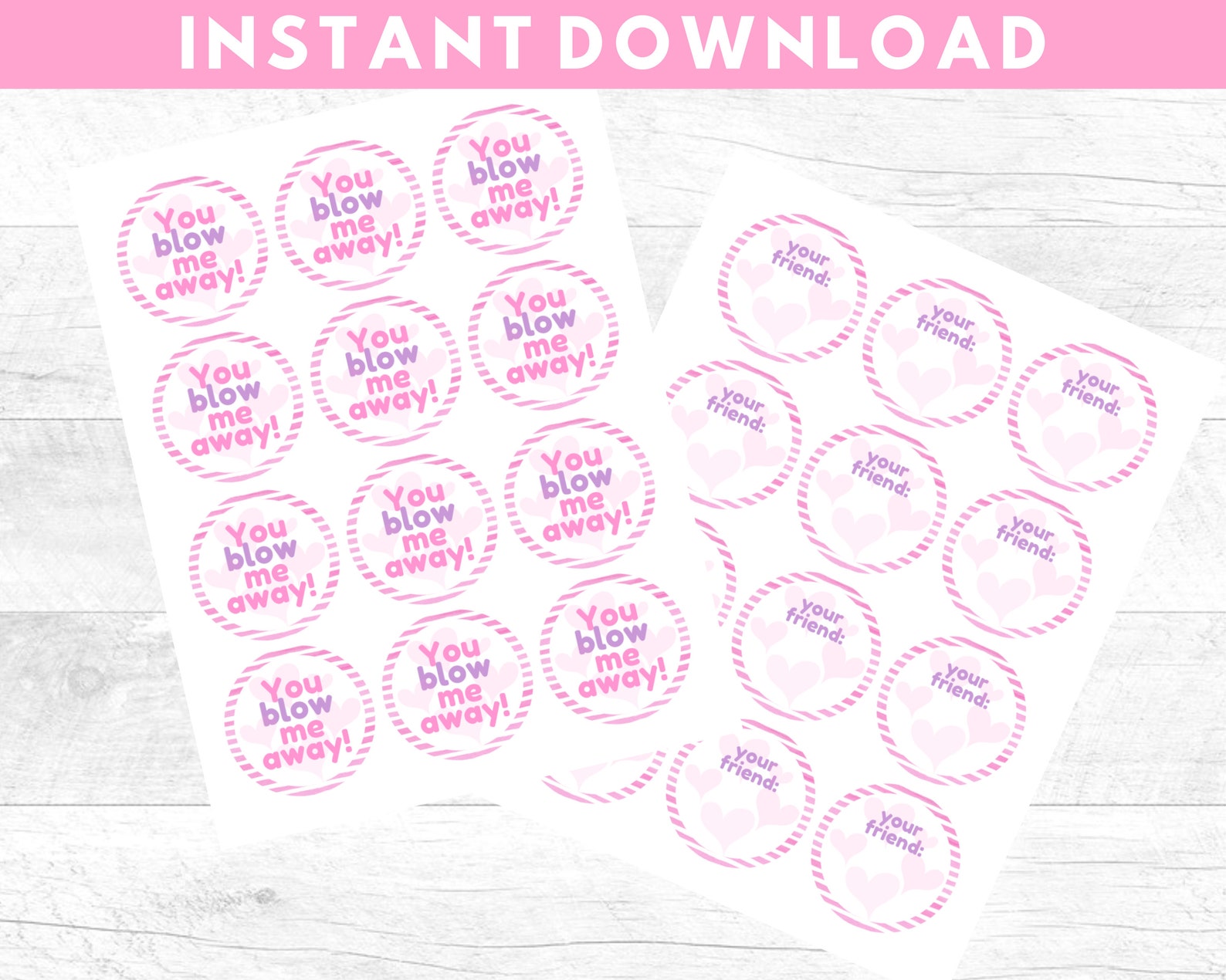 Bubble Gum Printable - Bubble Gum Valentine - Bubble Gum Birthday Party ...
