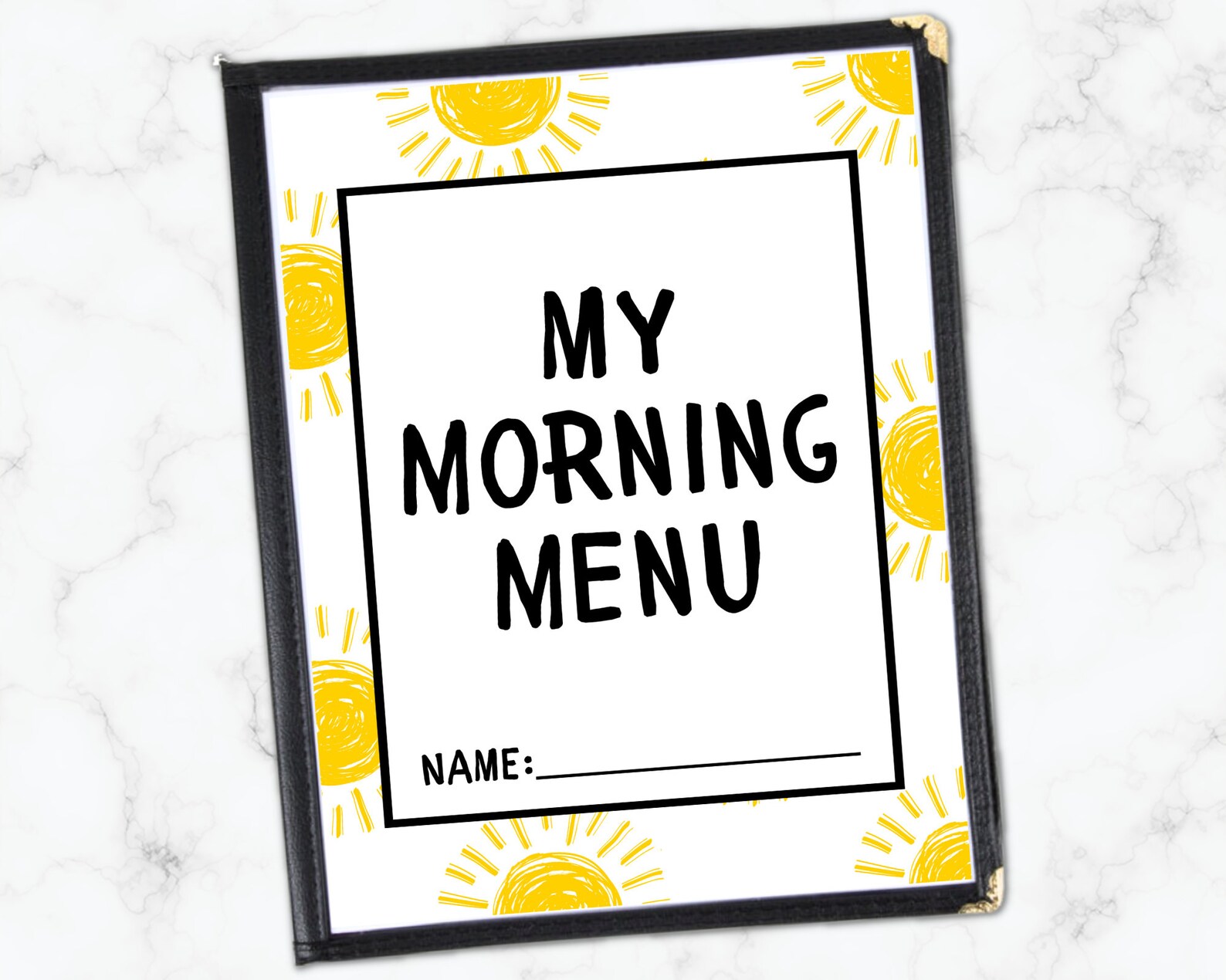 Sunshine Morning Menu Printable Cover - Homeschool Menu Cover Download ...
