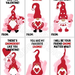 Printable Gnome Valentine for School Class - Gnome Valentine Download ...