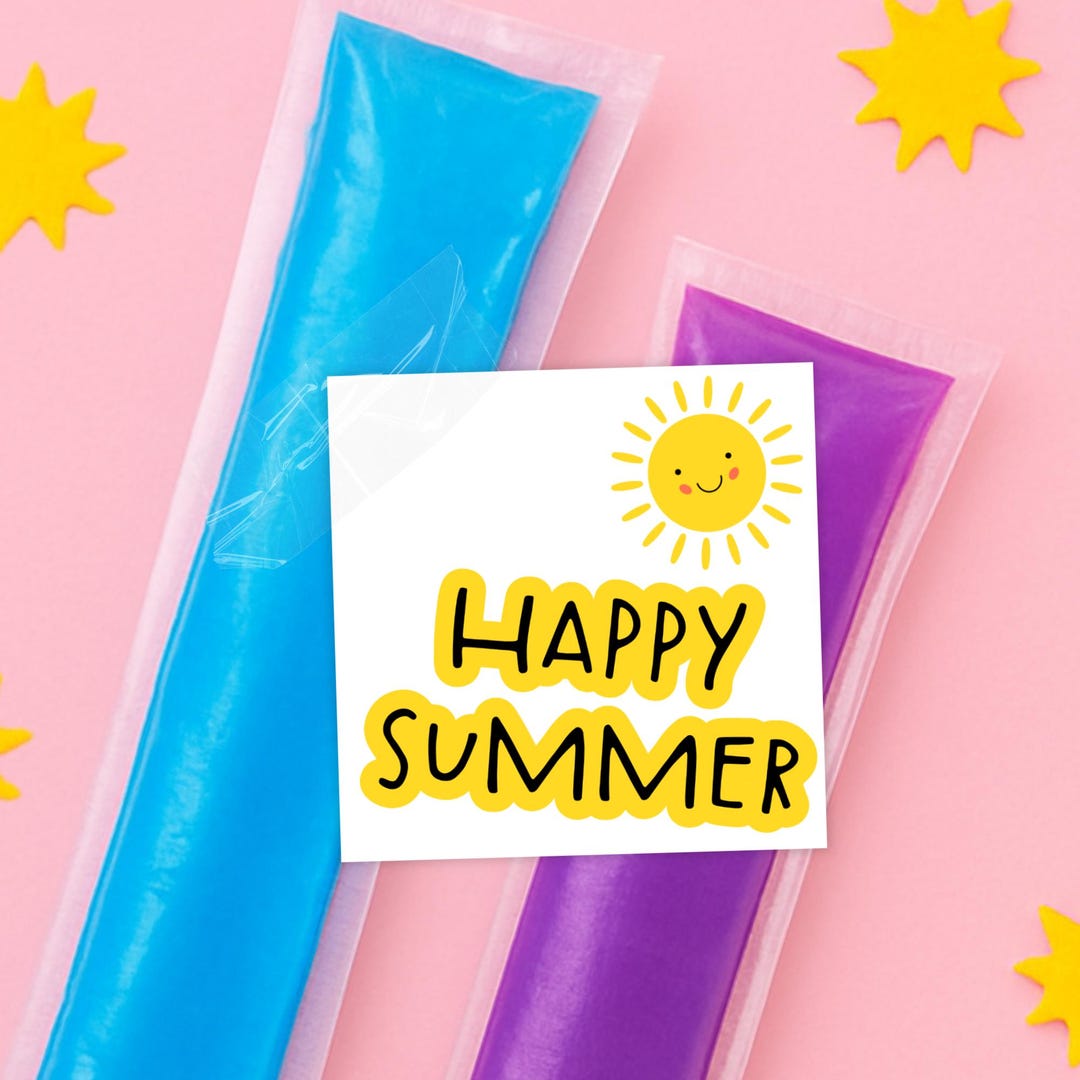 Printable 2 & 2.5" Gift Tag - Happy Summer Gift Tag - Popsicle Freezer ...