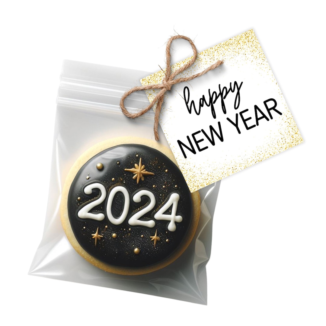 Printable 2 & 2.5" Gift Tag - Cookie Tag - Happy New Year - New Year ...