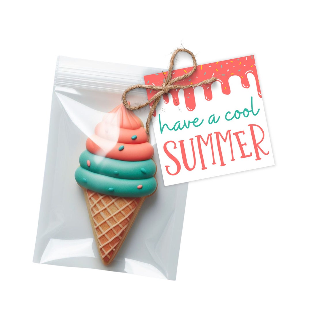 Printable 2 & 2.5 Cookie Tag Melting Ice Cream Cookie Tag Have a Cool ...