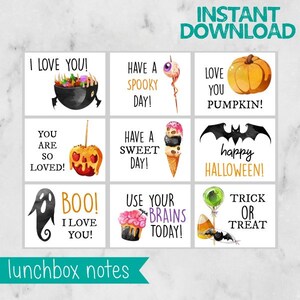 Halloween Lunch Box Notes - Printable Lunchbox Card Boys - Instant ...