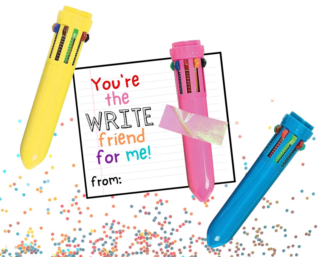 You're the WRITE Friend for Me Valentine - Printable Shuttle Pen ...