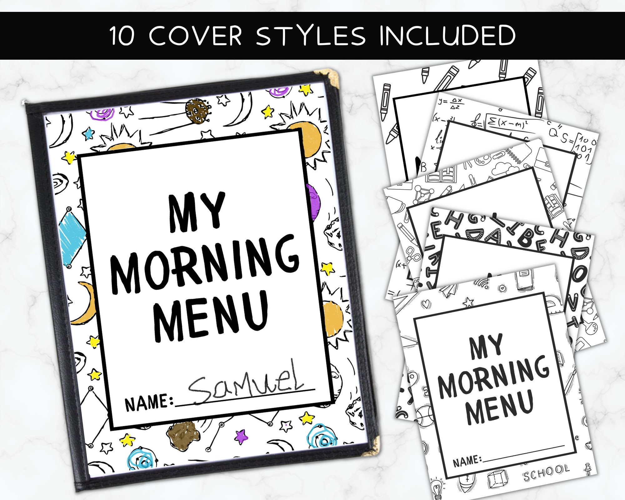 Morning Menu Printable Cover Bundle - Homeschool Menu Cover Download ...