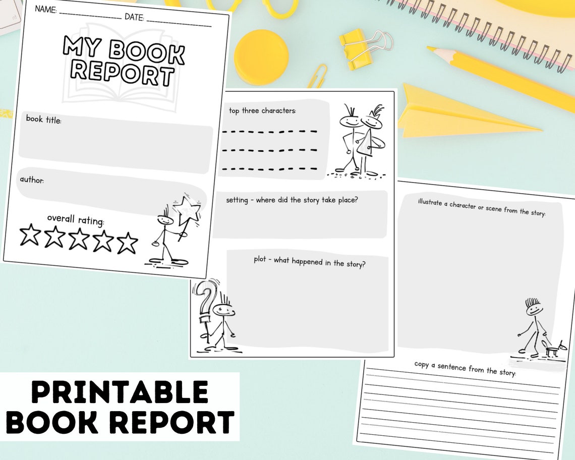 Printable Kid Book Report - Elementary Book Report - Book Review ...