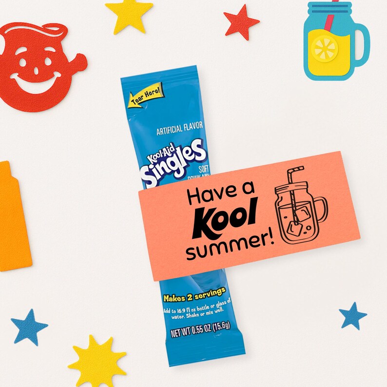 Printable Kool Aid Tag - Digital Download Gift Tag - Teacher Summer ...