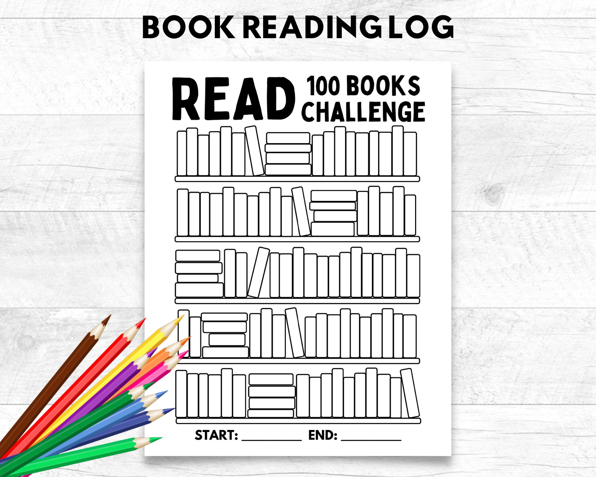 Printable Read 100 Books Challenge - Reading Log - Kids Reading Log ...