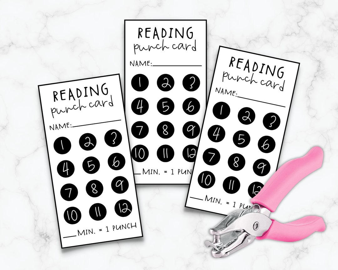Printable Reading Punch Cards - Reading Rewards - Summer Reading ...