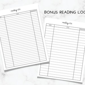 Printable Minimalist Bookshelf Reading Log Chart - Homeschool Book Log ...