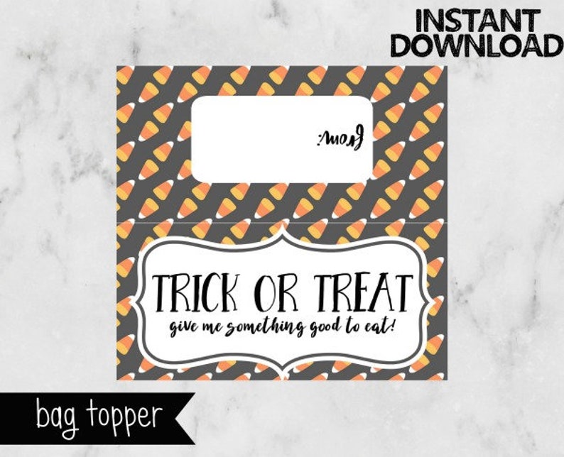 Halloween Trick or Treat Bag Topper Treat Bag Topper - Etsy