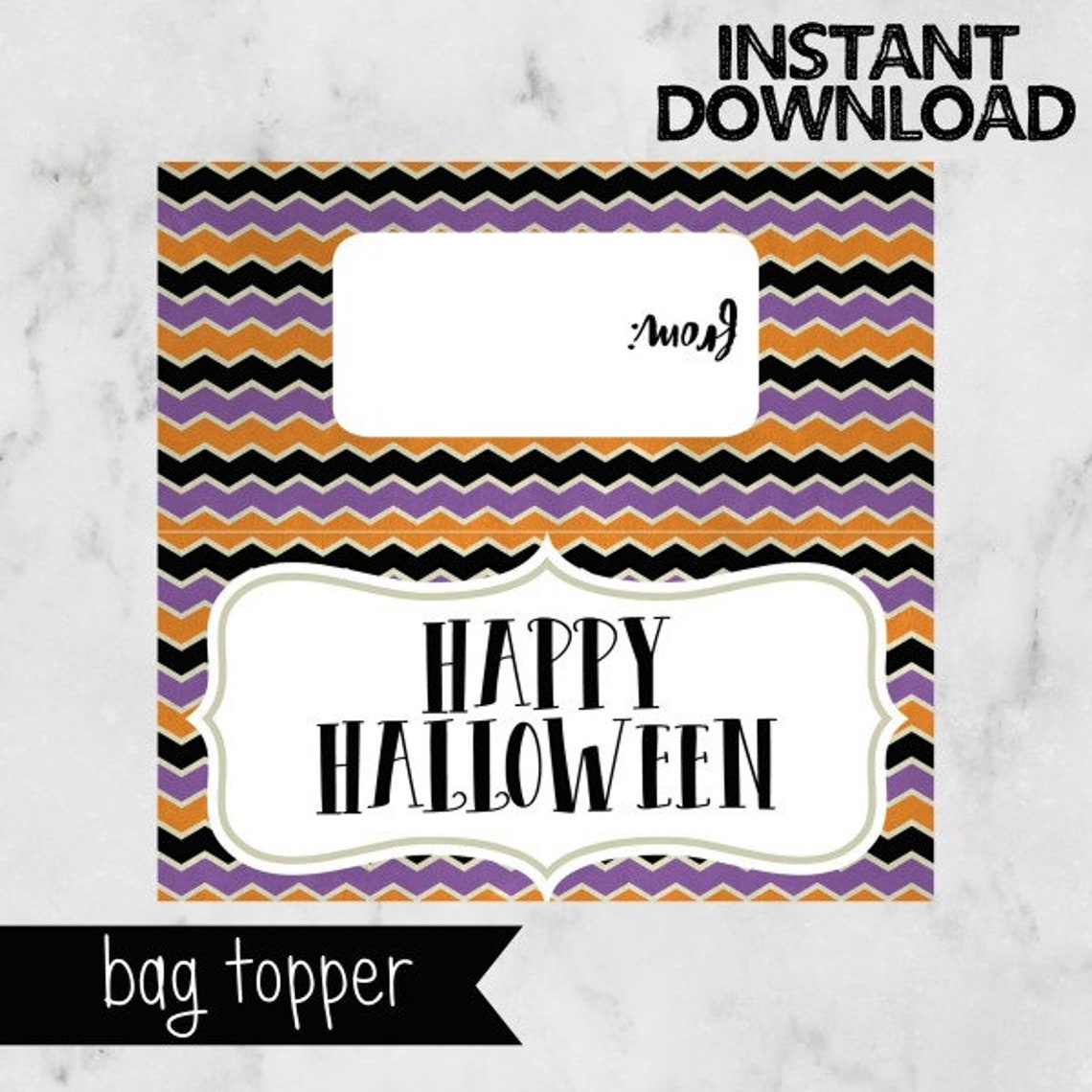 Happy Halloween Bag Topper Candy Treat Bag Top Printable | Etsy