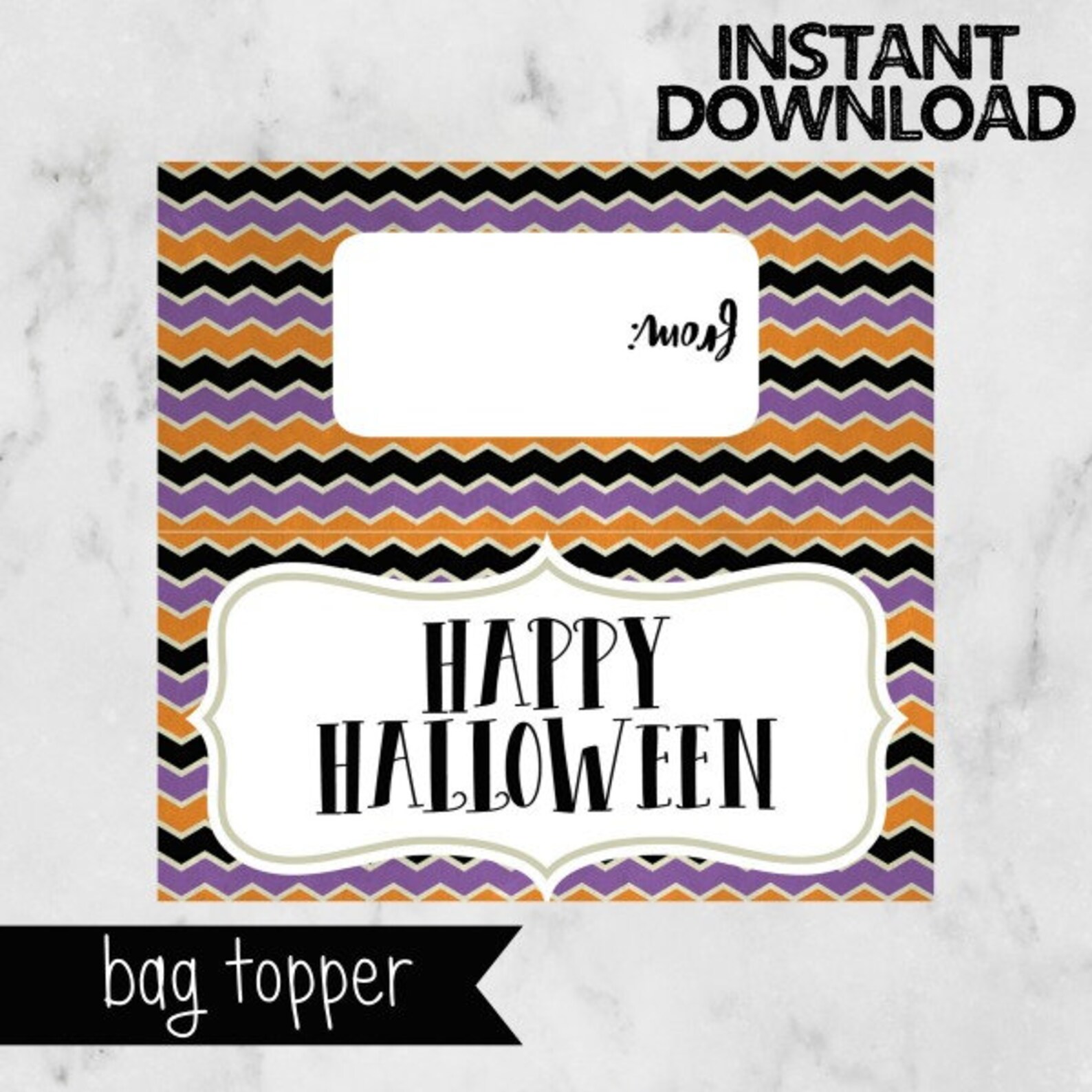 Happy Halloween Bag Topper Candy Treat Bag Top Printable | Etsy