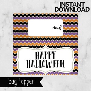 Happy Halloween Bag Topper - Candy Treat Bag Top - Printable Candy Bag ...