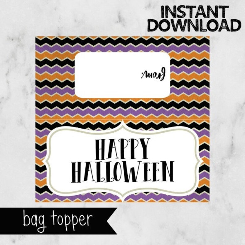 Happy Halloween Bag Topper - Candy Treat Bag Top - Printable Candy Bag ...