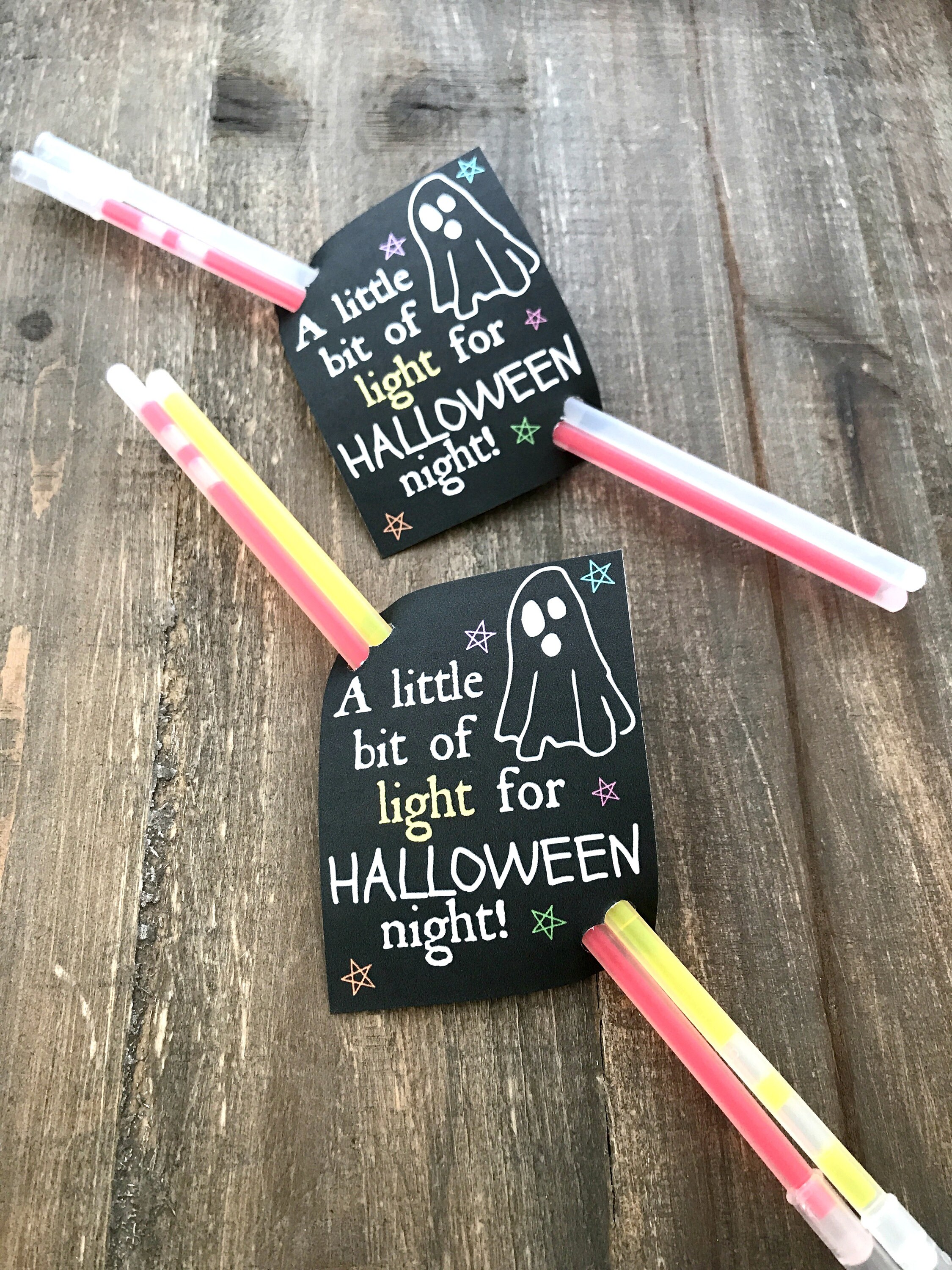 Halloween Glow Stick Tag Glowstick Card Printable - Etsy