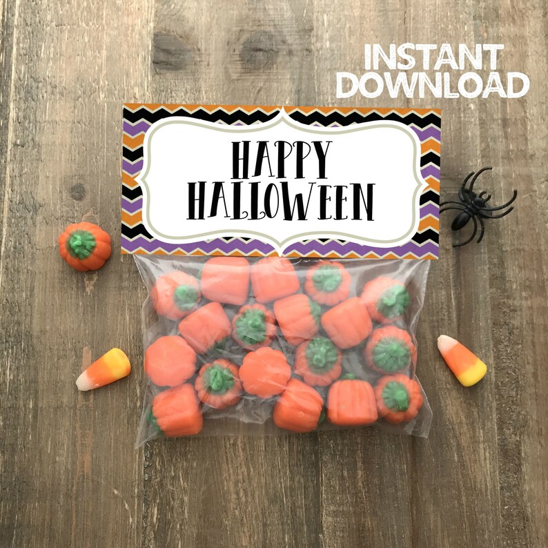 Happy Halloween Bag Topper - Candy Treat Bag Top - Printable Candy Bag ...