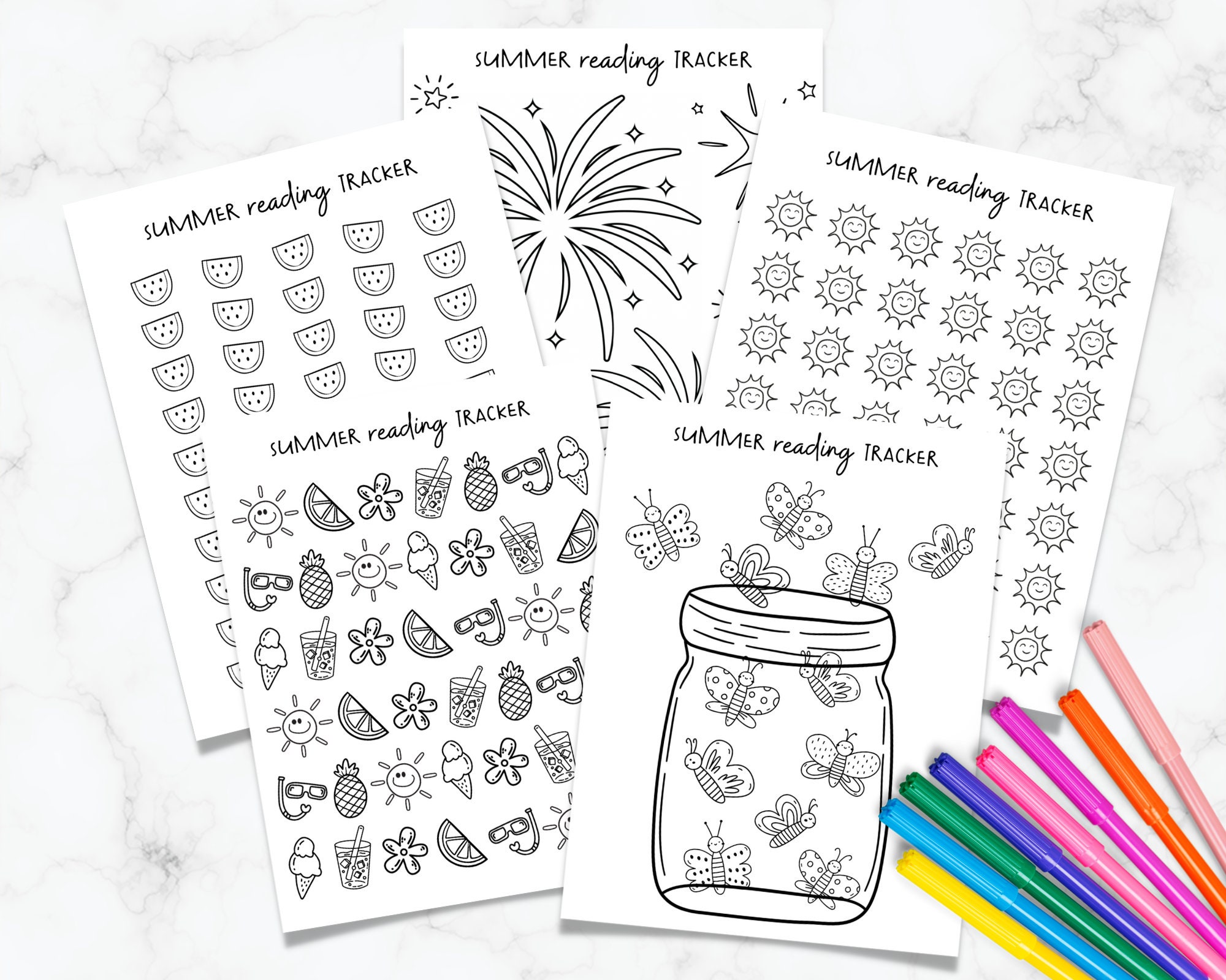 Printable Kids Summer Reading Tracker Bundle Book Log - Kids Reading ...