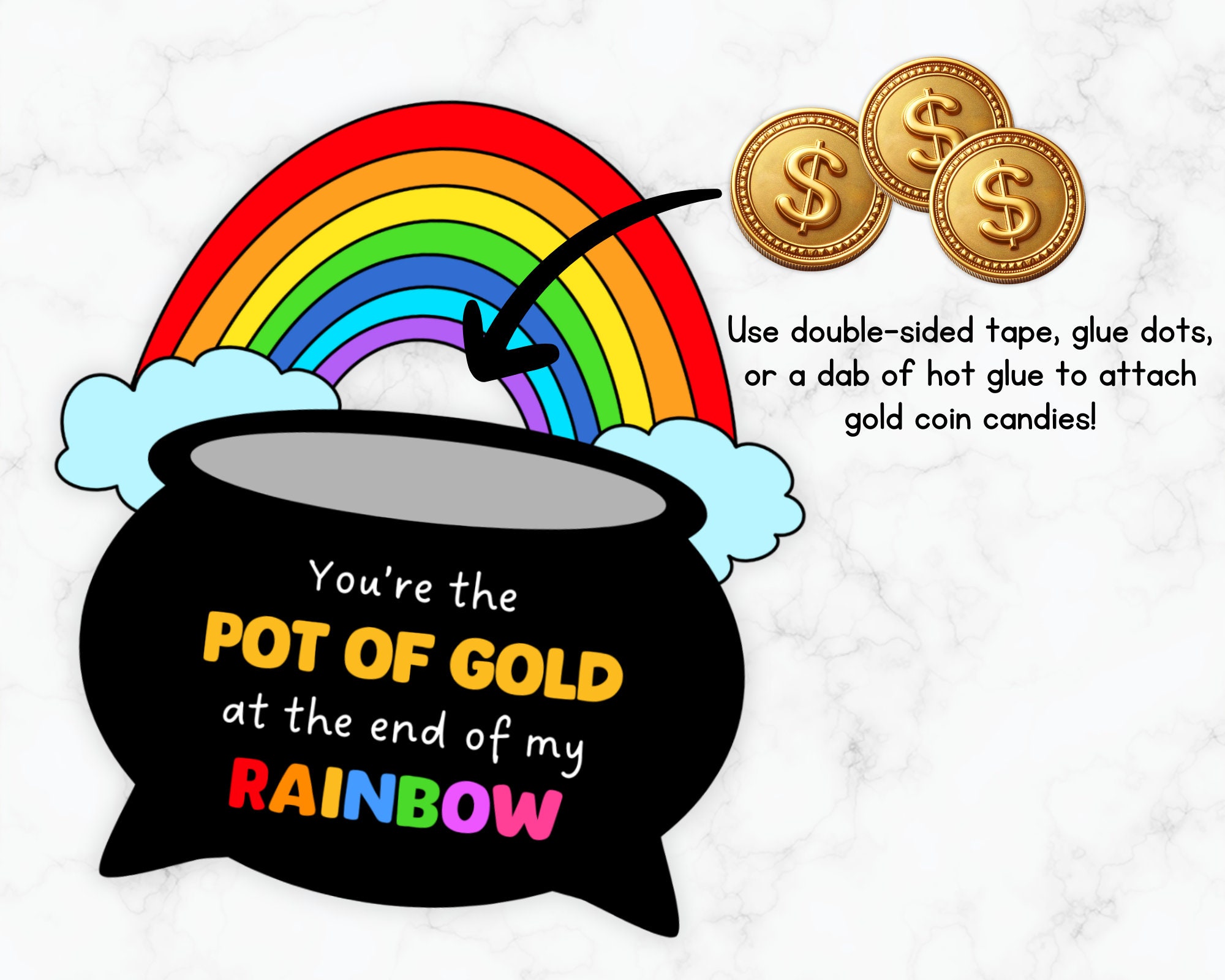 Printable You're the Pot of Gold at the End of My Rainbow - Gold Coin ...