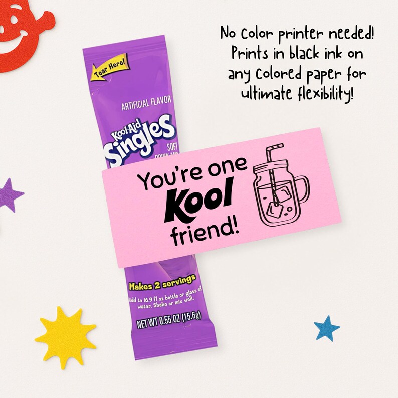 Printable Kool Aid Tag - Digital Download Gift Tag - Summer Friend Gift ...